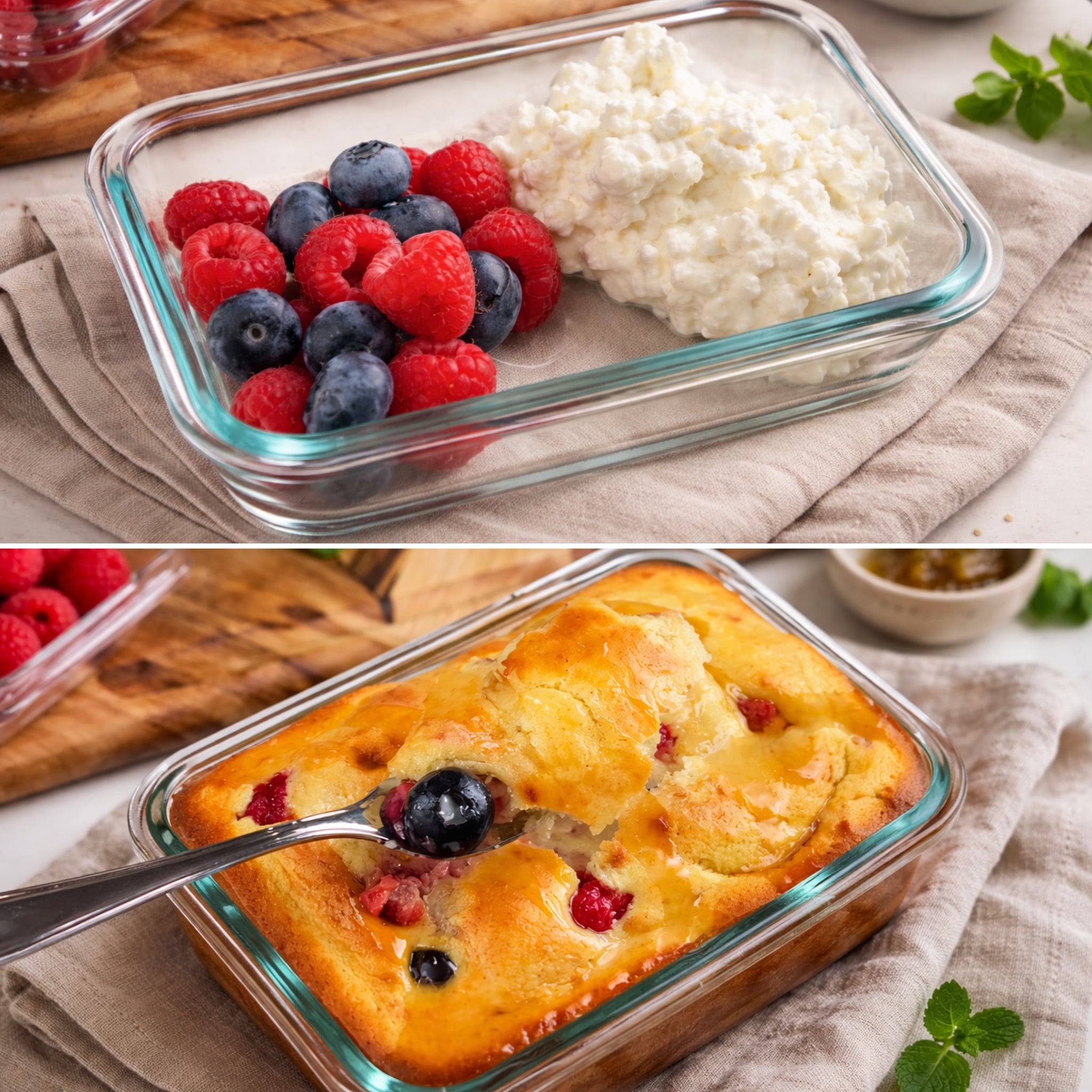 Healthy Baked Berry Cottage Cheese Cake – Simple Food